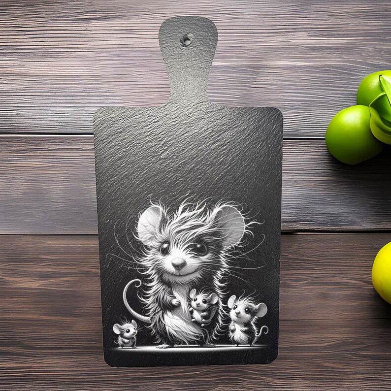 Mouse Family 2, Slate Engraving, Laser File, Coaster Etching, American ...