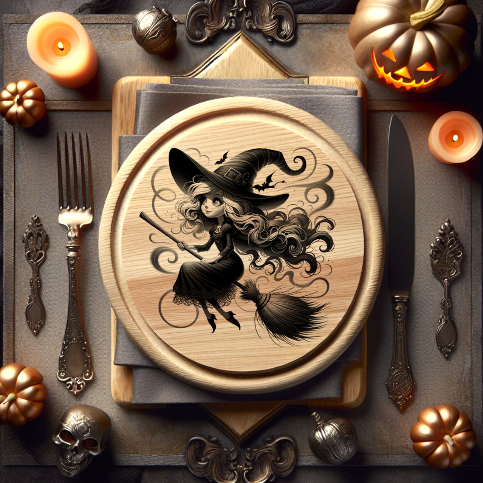Wicked Witch 8, Wood Engraving, Laser File, Coaster Etching, Lightburn ...