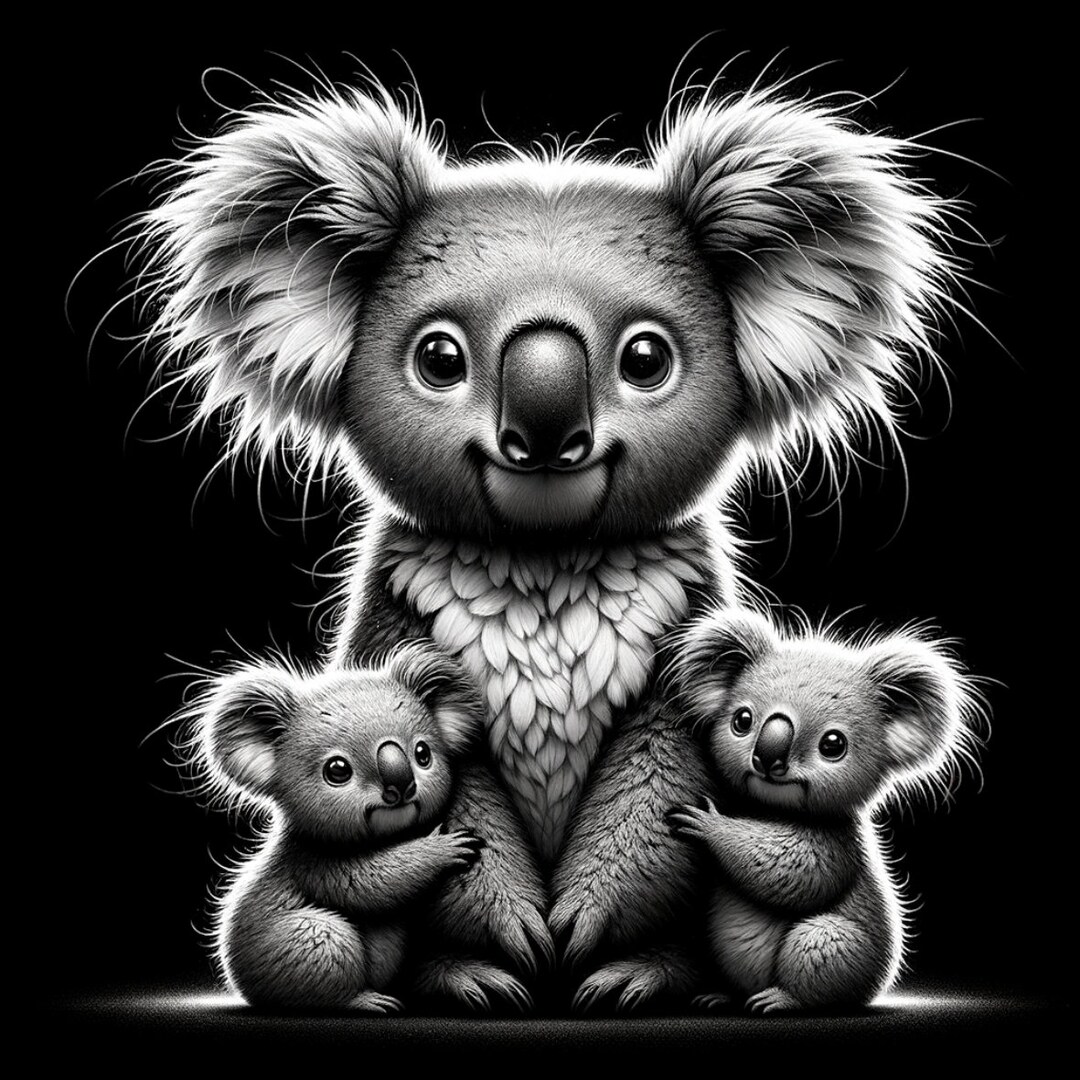 Koala Family, Slate Engraving, Laser File, Coaster Etching, American ...
