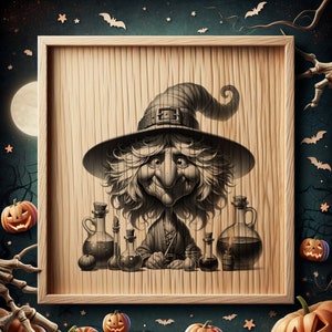Wicked Witch 4, Wood Engraving, Laser File, Coaster Etching, Lightburn ...