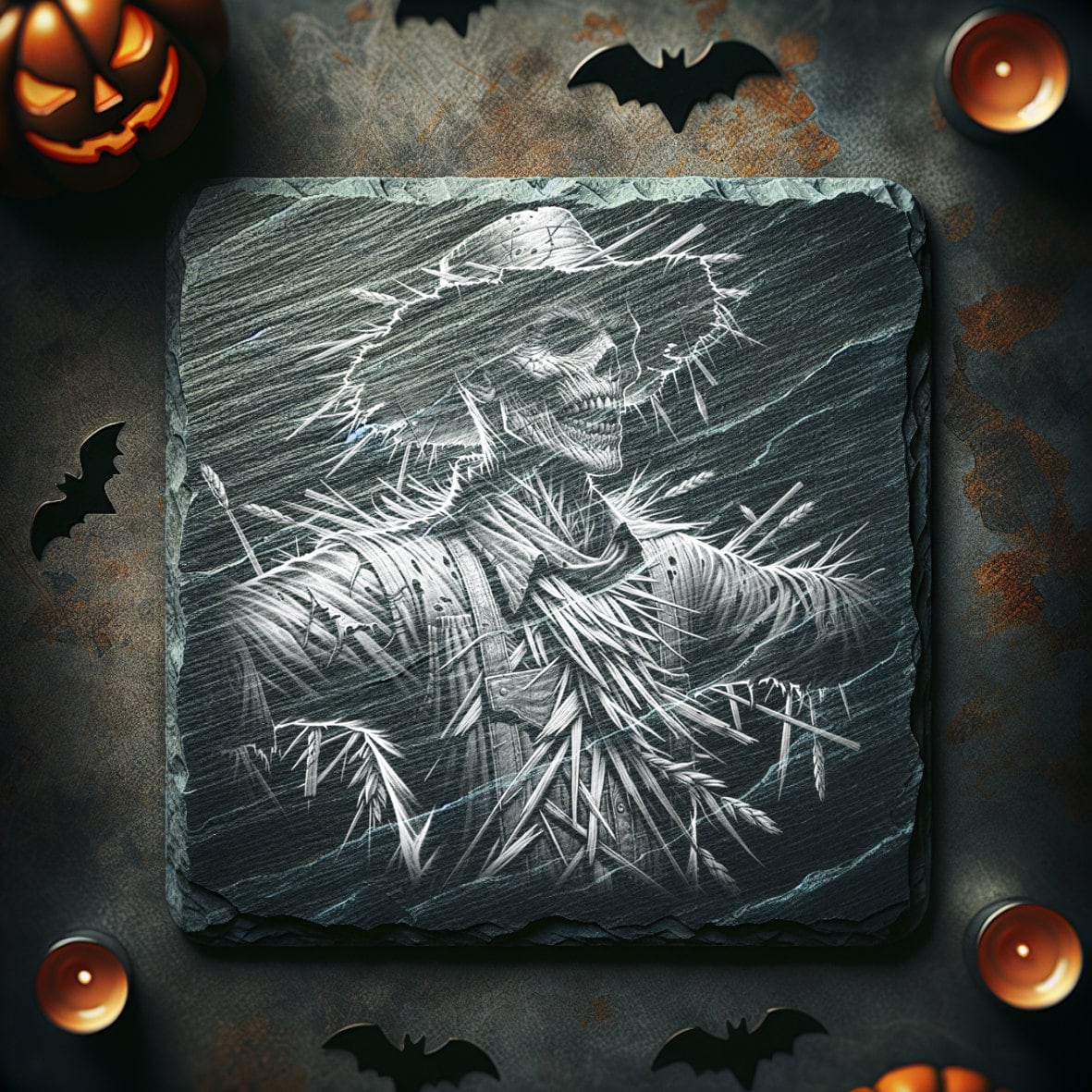 Zombie Scarecrow 2, Laser PNG, Slate Engraving, Laser File, Coaster ...