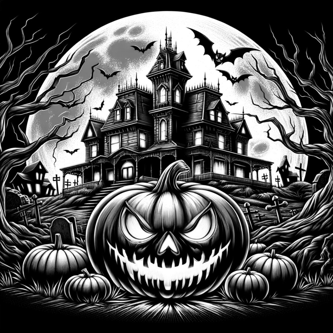 Haunted House, Laser PNG, Slate Engraving, Laser File,coaster Etching ...