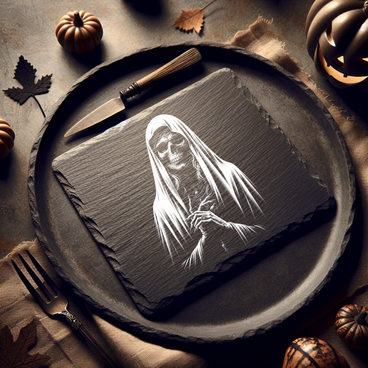 Skeleton Witch, Laser PNG, Slate Engraving, Laser File, Coaster Etching ...