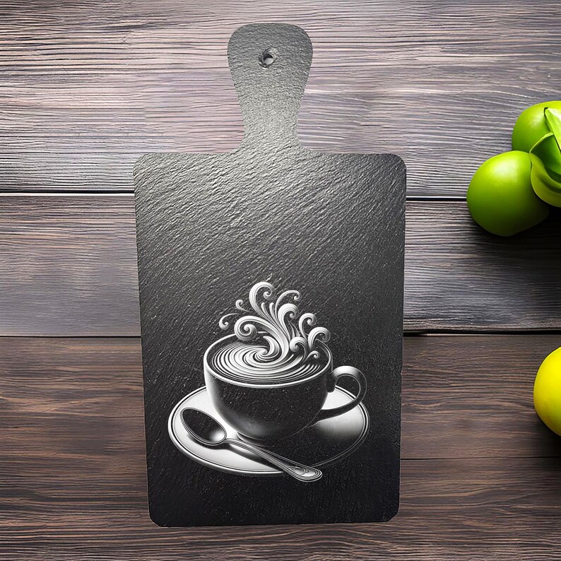 Coffee Cup 2, Slate Engraving Design, Laser File, Coaster Etching ...