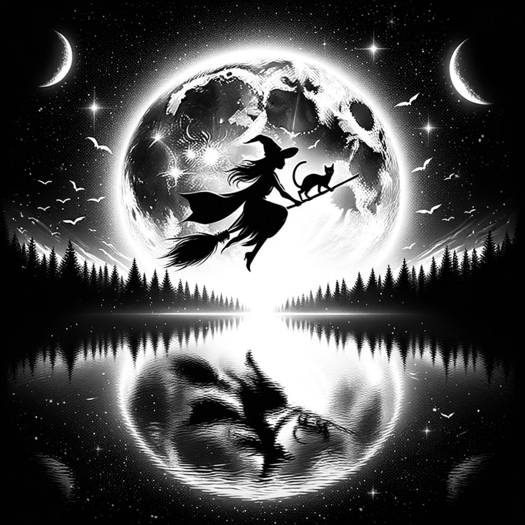 Witch 7, Laser PNG, Slate Engraving, Laser File, Coaster Etching ...