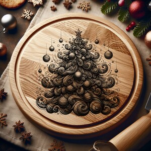 Christmas Tree 8, Wood Engraving, Laser File, Coaster Etching ...