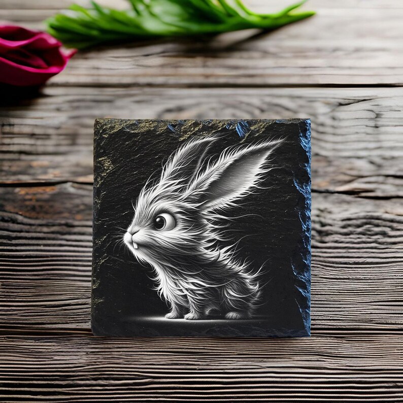 WF Rabbit, Slate Engraving, Laser Cut File, Coaster Etching, American ...