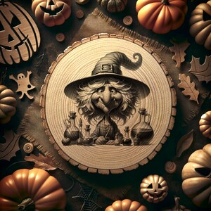 Wicked Witch 4, Wood Engraving, Laser File, Coaster Etching, Lightburn ...