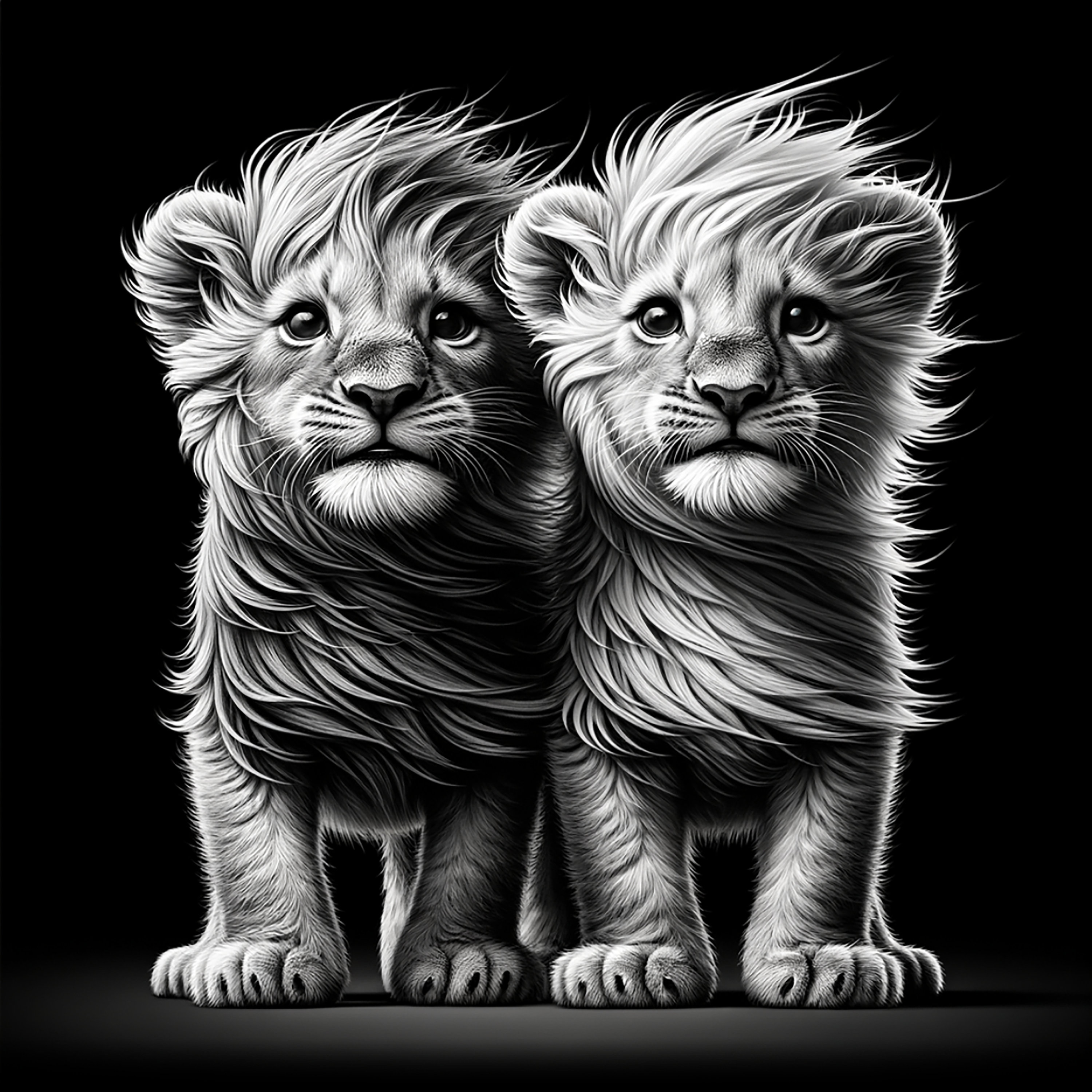 Lion Cubs, Slate Engraving, Laser Cut File, Coaster Etching, American ...