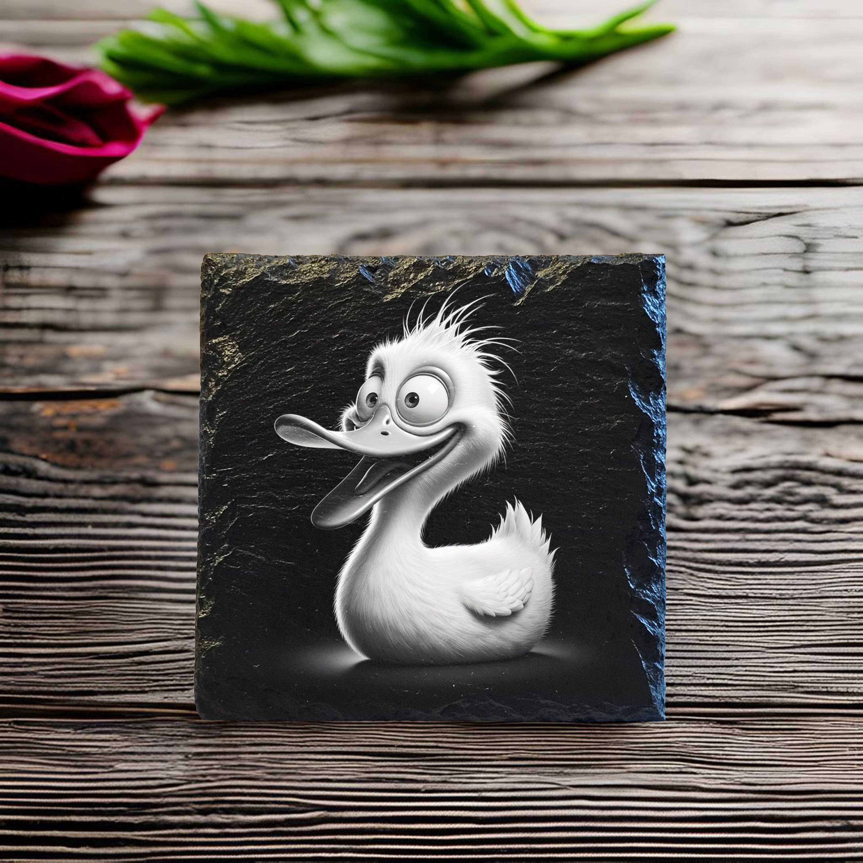 Crazy Duck, Slate Engraving, Laser File, Coaster Etching,american ...