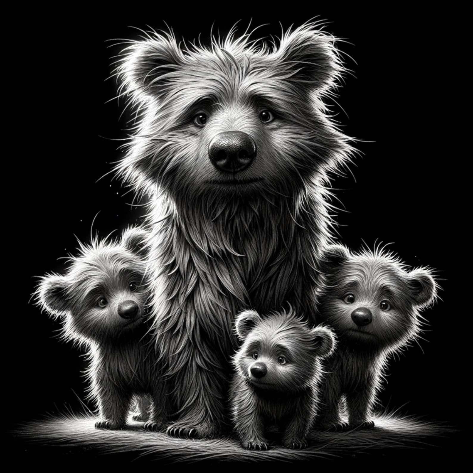 Bear Family, Slate Engraving, Laser File, Coaster Etching, American ...