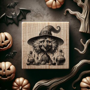 Wicked Witch 4, Wood Engraving, Laser File, Coaster Etching, Lightburn ...