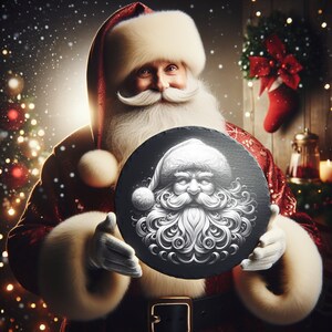 Santa Clause 43, Laser PNG, Slate Engraving, Laser File, Coaster ...