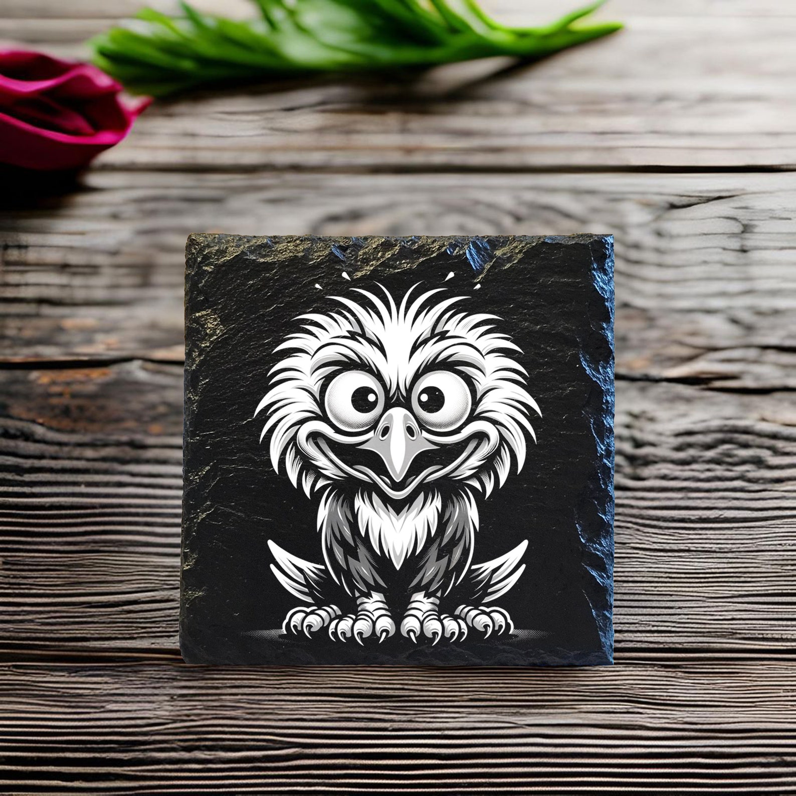 Crazy, Eagle, Slate Engraving, Laser File, Coaster Etching, American ...