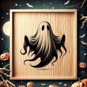 Ghost 2, Wood Engraving, Laser File, Coaster Etching, Lightburn, Glow ...