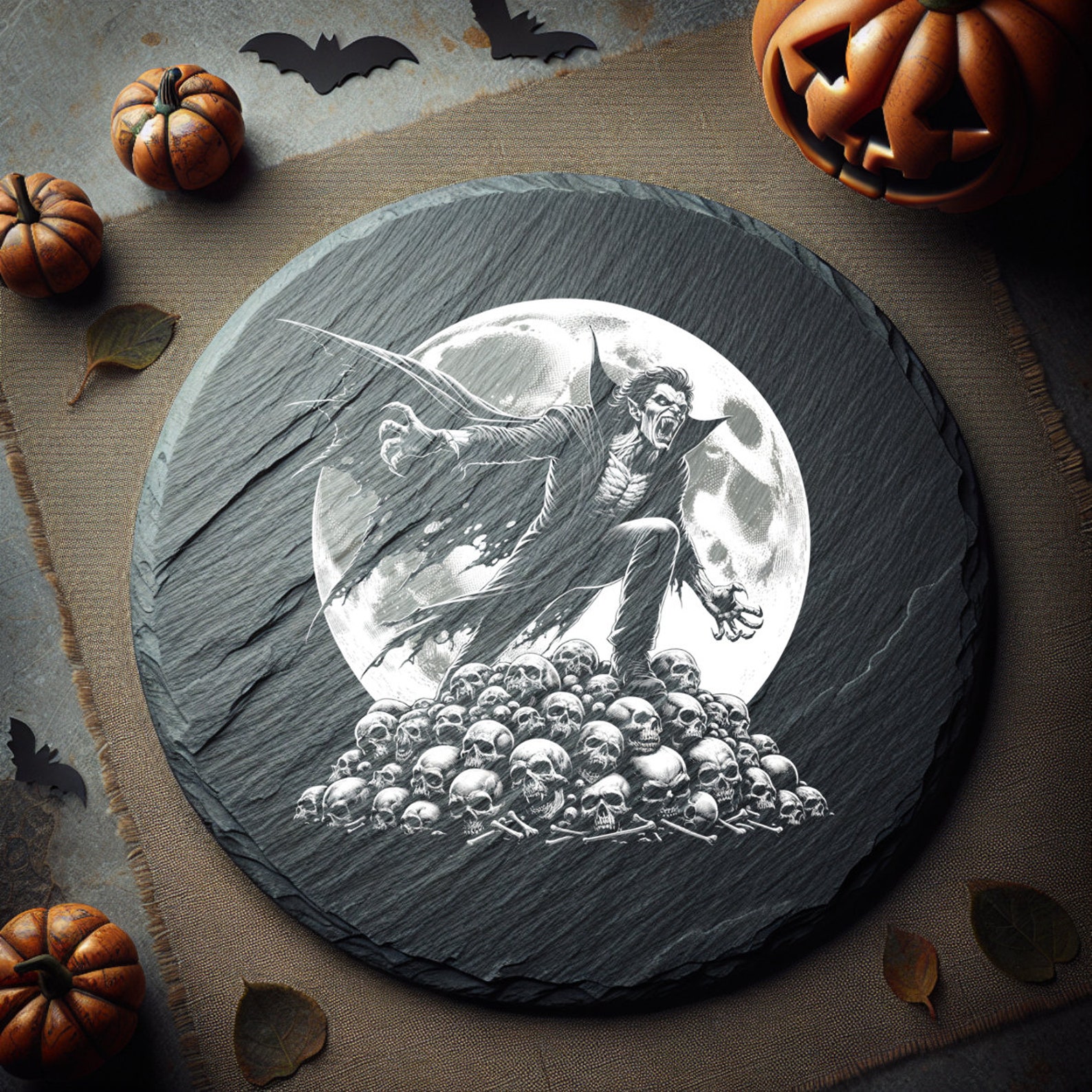 Vampire 2, Laser PNG, Slate Engraving, Laser File, Coaster Etching ...