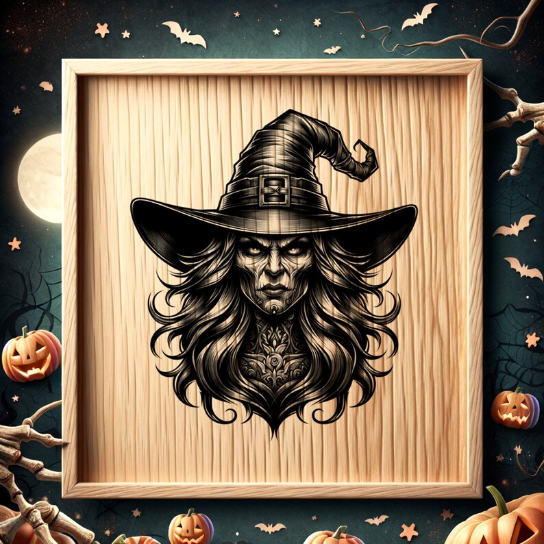 Wicked Witch 6, Wood Engraving, Laser File, Coaster Etching, Lightburn ...