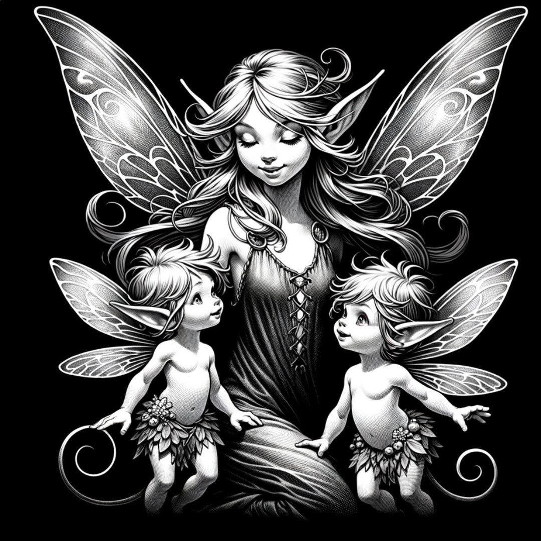 Fairy Family 1, Slate Engraving, File, Coaster Etching, American ...
