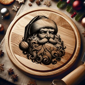 Santa Clause 2, Wood Engraving, Laser File, Coaster Etching, Lightburn ...