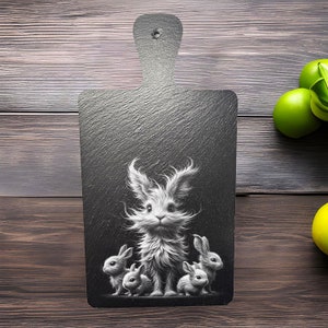 Rabbit Family, Slate Engraving, Laser File, Coaster Etching, American ...