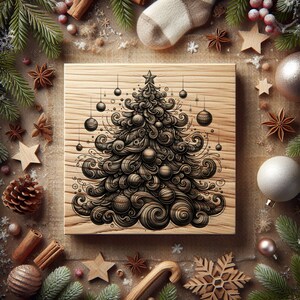 Christmas Tree 8, Wood Engraving, Laser File, Coaster Etching ...