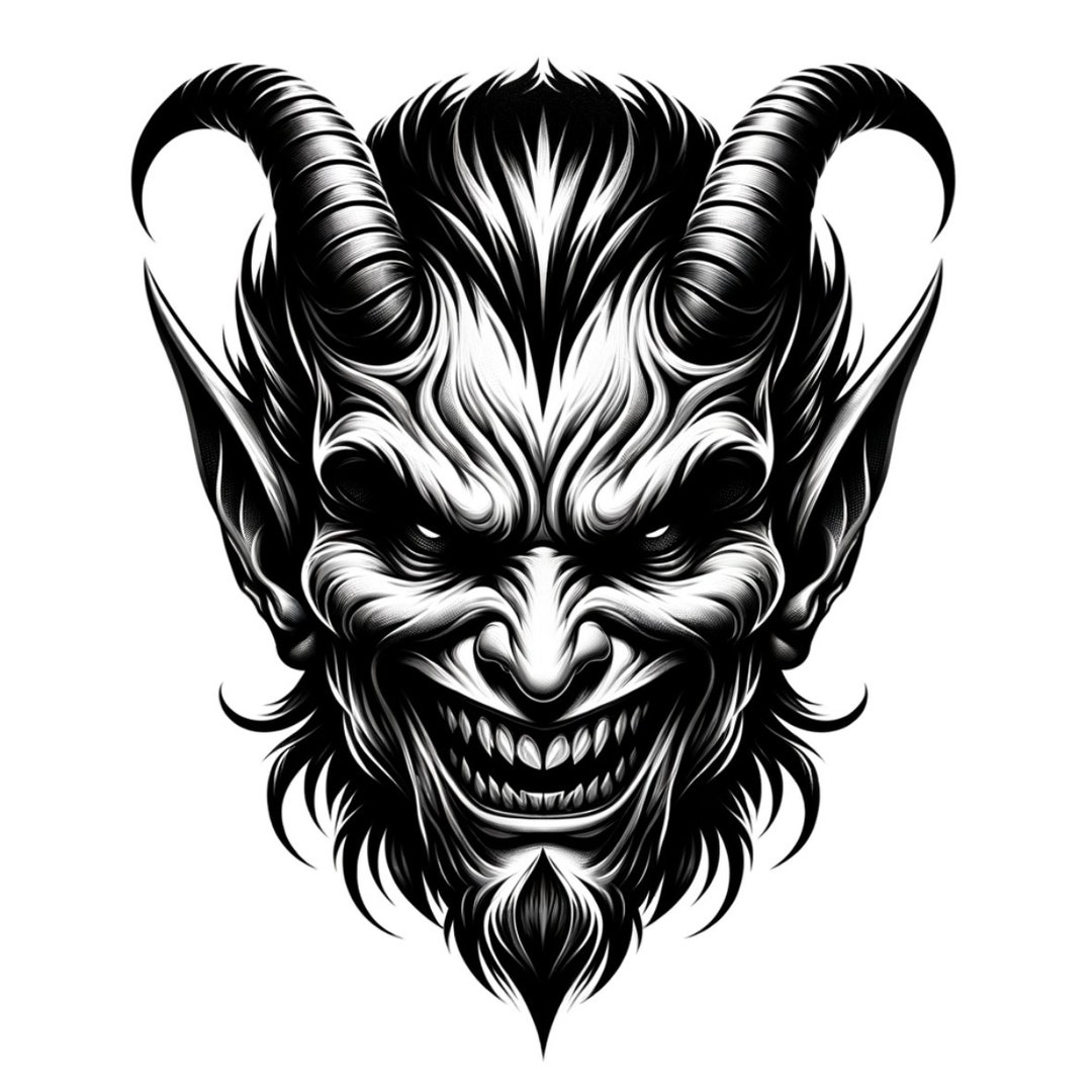 The Devil, Wood Engraving, Laser File, Coaster Etching, Lightburn, Glow ...