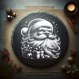 Santa Clause 31, Laser PNG, Slate Engraving, Laser File, Coaster ...