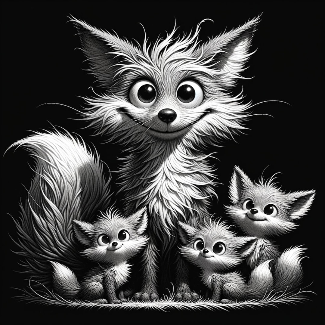 Fox Family, Slate Engraving, Laser File, Coaster Etching, American ...