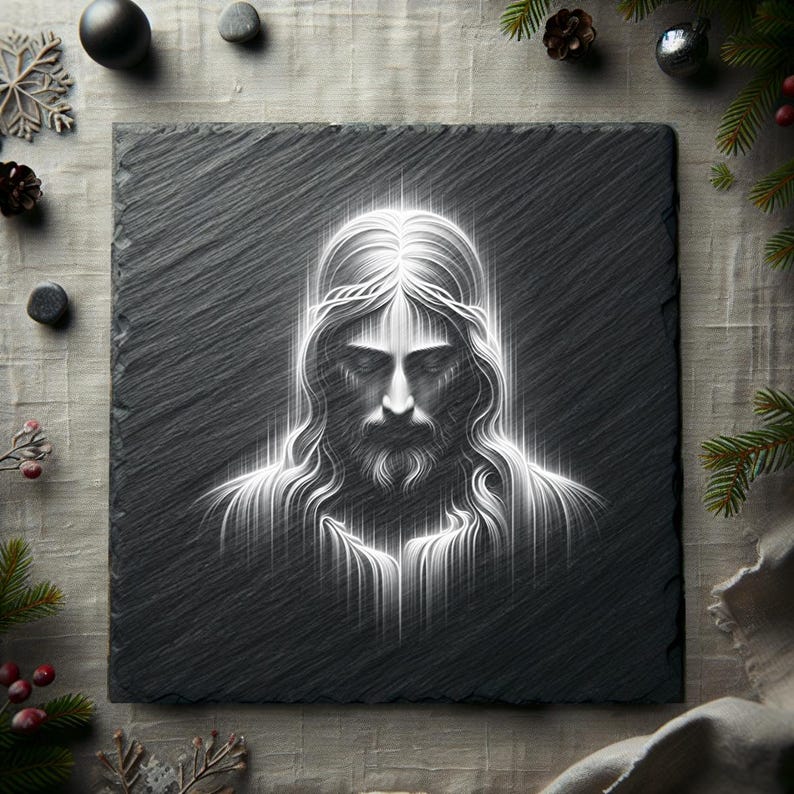 Jesus 2, Laser PNG, Slate Engraving, Laser File, Coaster Etching ...
