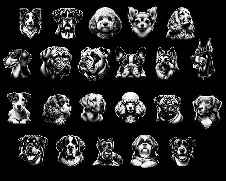 Dog Bundle Pack, Slate Engraving, Laser File, Coaster Etching, American ...