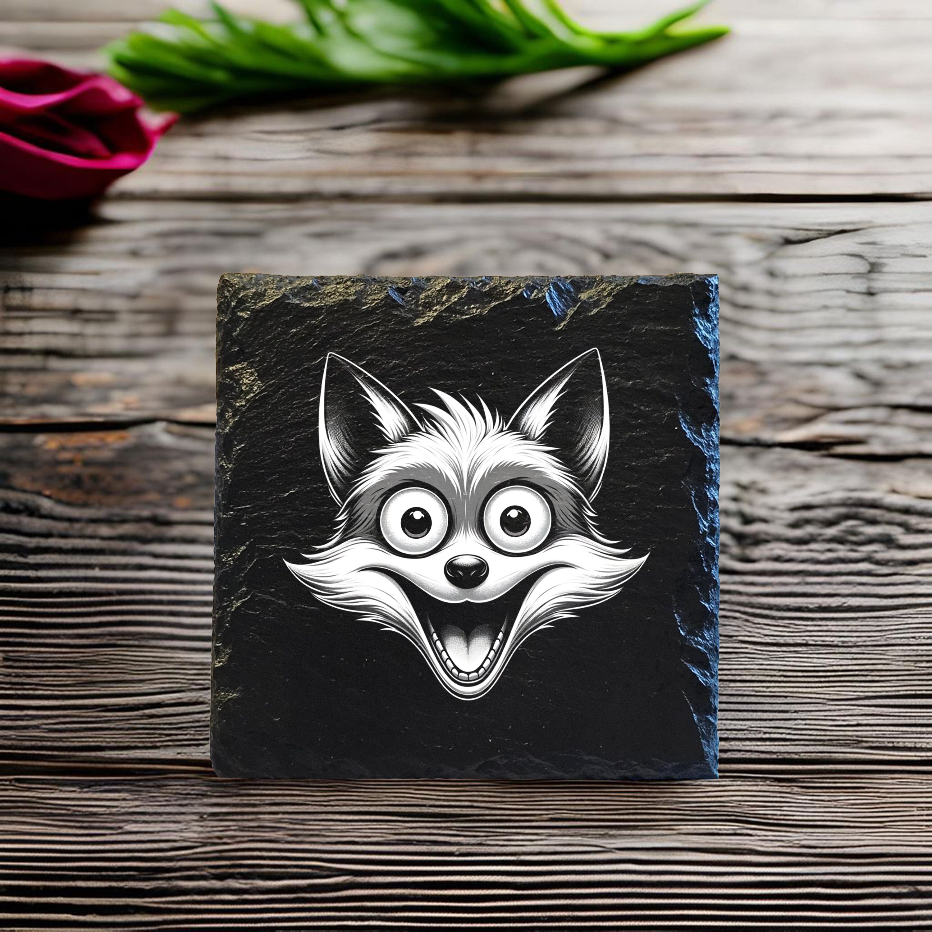 Fox 1, Laughing, Slate Engraving, Laser File, Coaster Etching, American ...