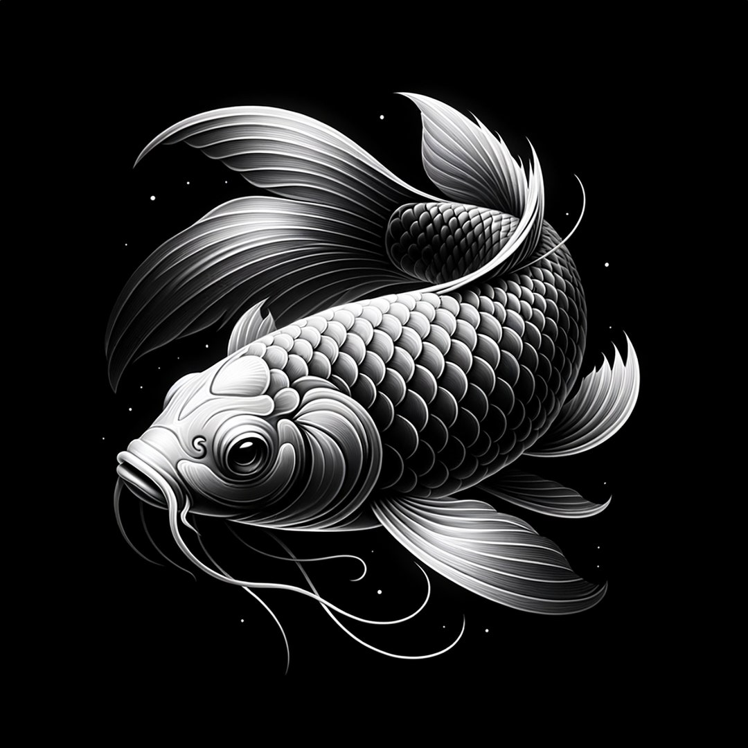 Koi Carp, Laser PNG, Slate Engraving, Laser File, Coaster Etching ...