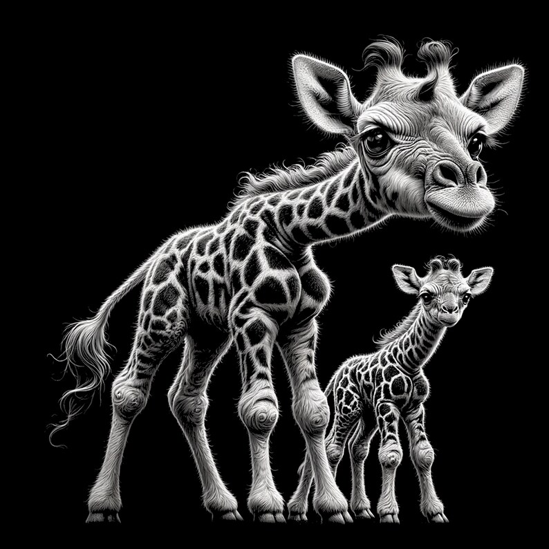 Giraffe Family 1, Slate Engraving, File, Coaster Etching, American ...