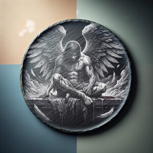 Fallen Angel 3, Slate Engraving, File, Coaster Etching, American ...