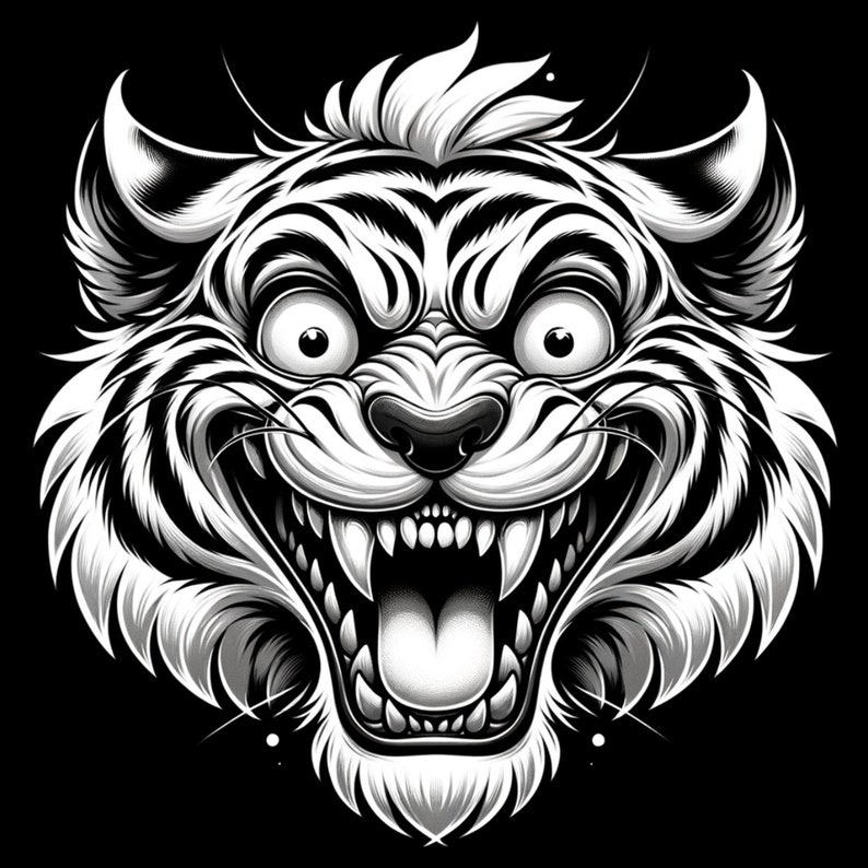 Crazy Tiger, Slate Engraving, Laser File, Coaster Etching, American ...