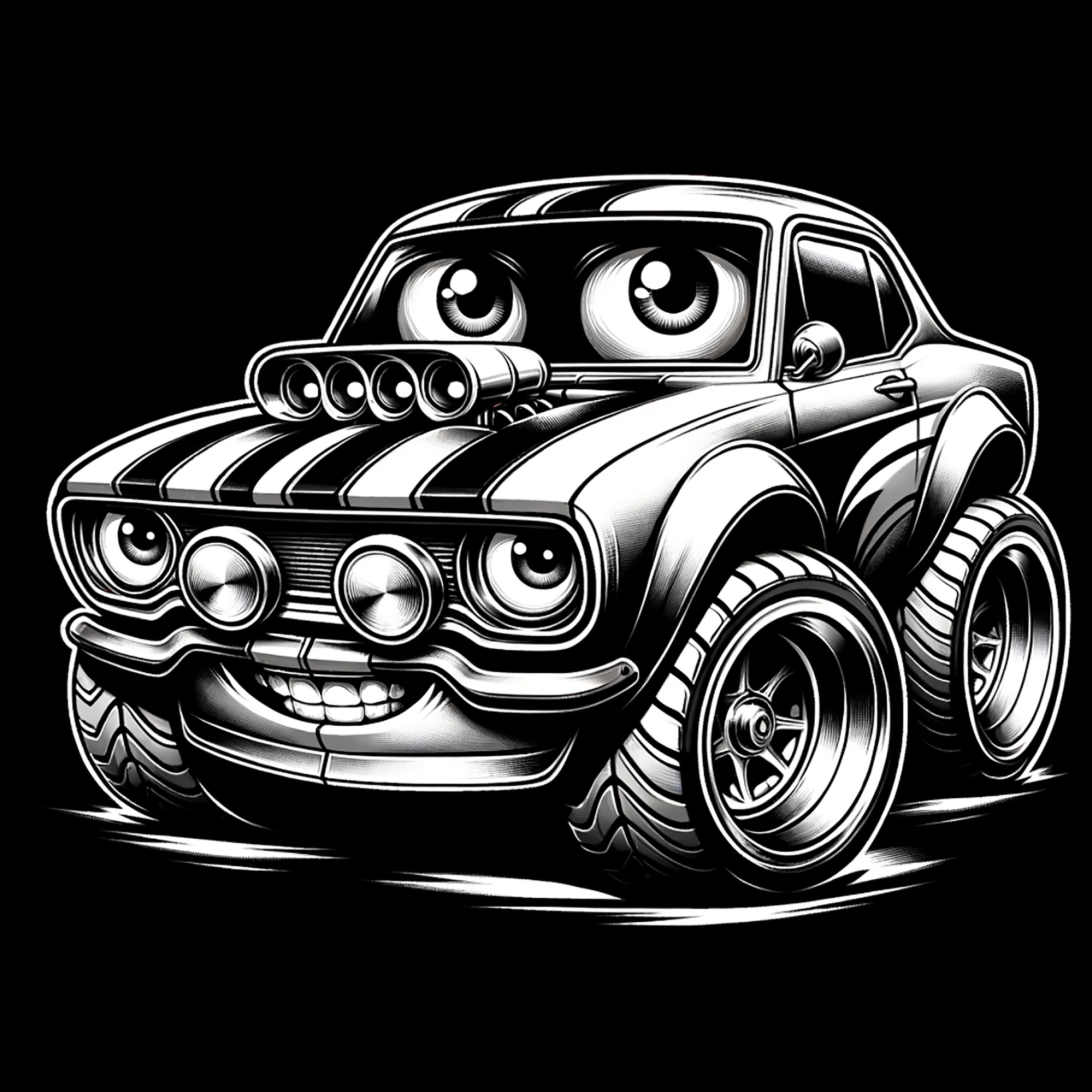 Crazy Car 2, Slate Engraving, Laser File, Coaster Etching, American ...