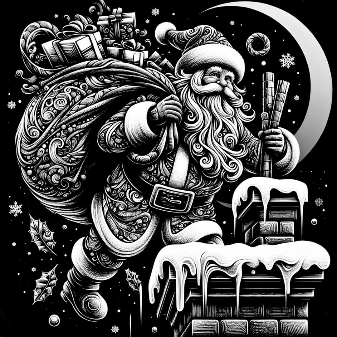Santa Clause 36, Laser PNG, Slate Engraving, Laser File, Coaster ...