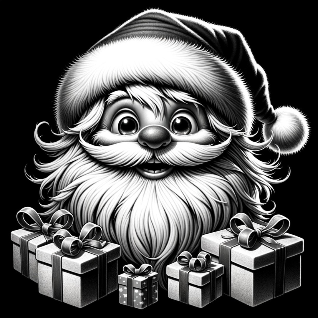Santa Clause 16, Laser PNG, Slate Engraving, Laser File, Coaster ...