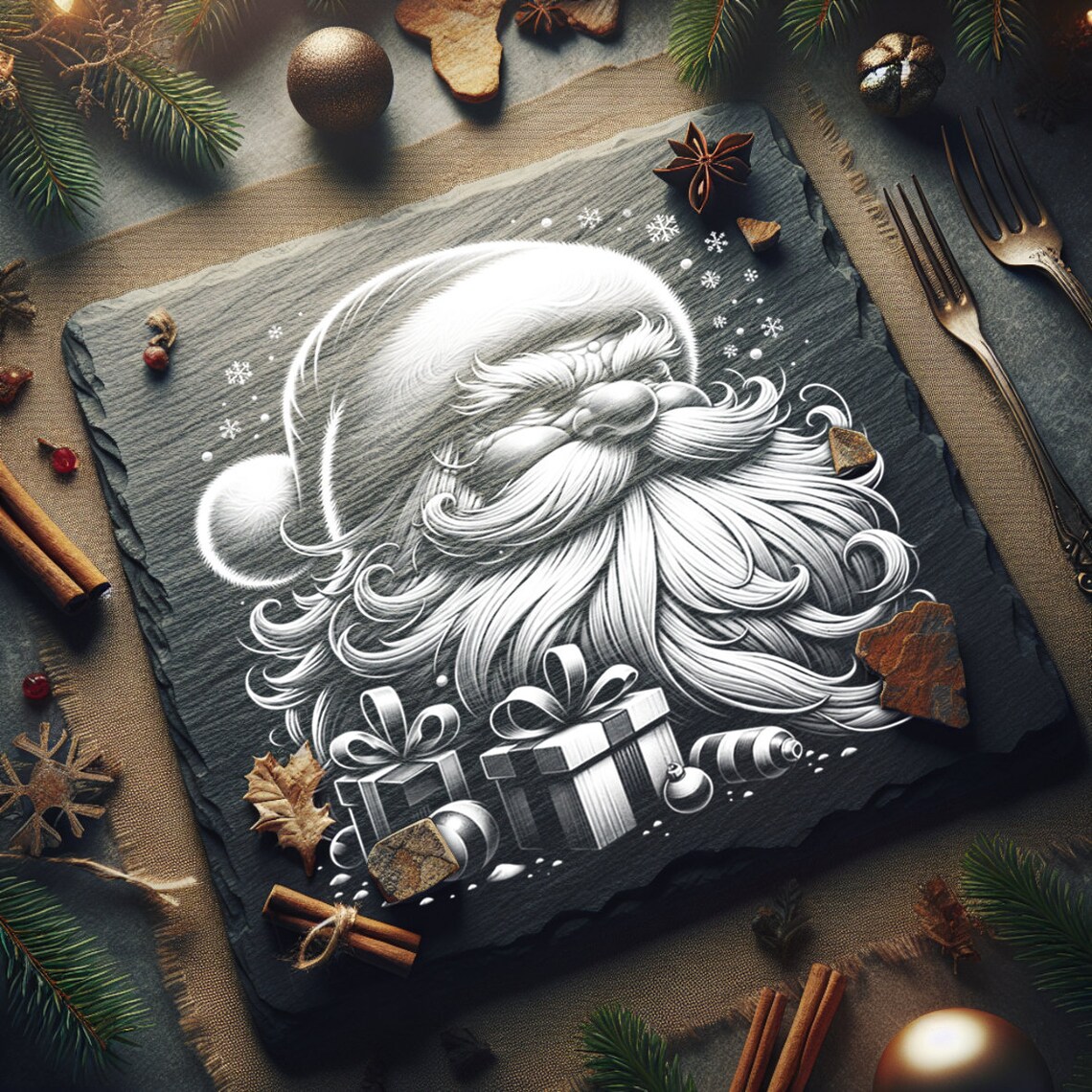 Santa Clause 31, Laser PNG, Slate Engraving, Laser File, Coaster ...