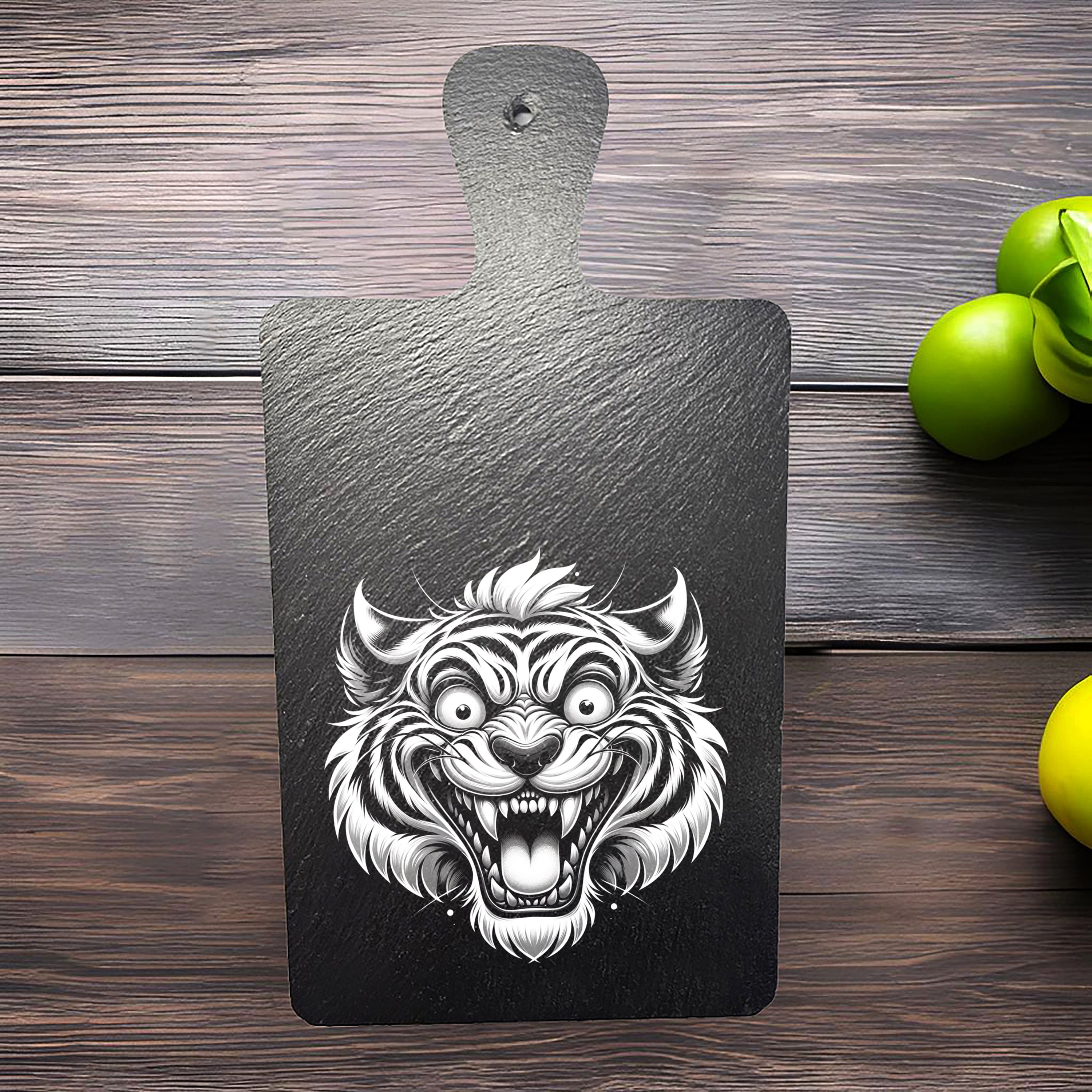 Crazy Tiger, Slate Engraving, Laser File, Coaster Etching, American ...