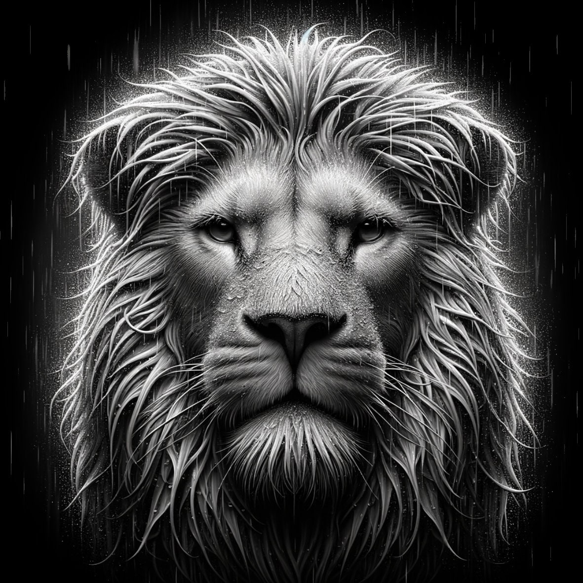 Lion in the Rain, Slate Engraving, Laser File, Coaster Etching ...