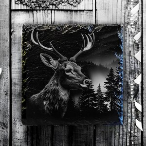 Stag DBL Exposure, Slate Engraving, Laser File, Coaster Etching ...