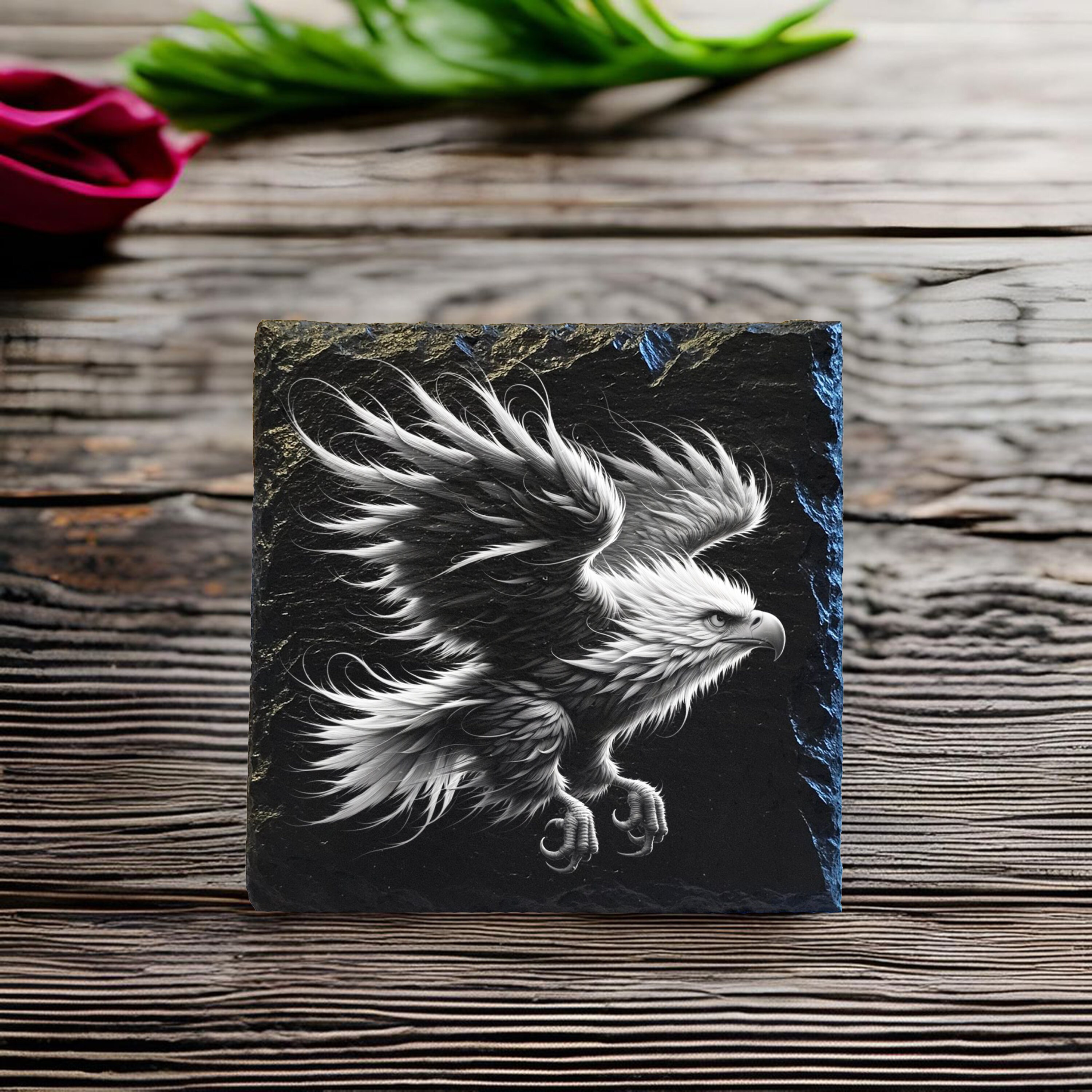 WF Eagle in Flight, Slate Engraving, Laser File, Coaster Etching ...