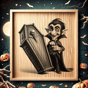 Vampire 4, Wood Engraving, Laser File, Coaster Etching, Lightburn, Glow ...