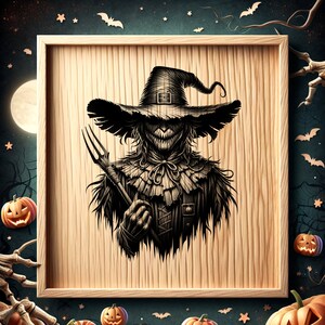Evil Scarecrow 1, Wood Engraving, Laser File, Coaster Etching ...