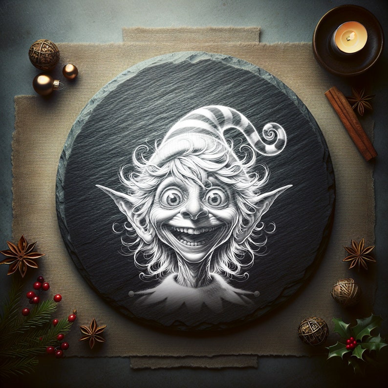 Crazy Elf Laser Engraving PNG, Slate Coaster File (digital Download) - Etsy