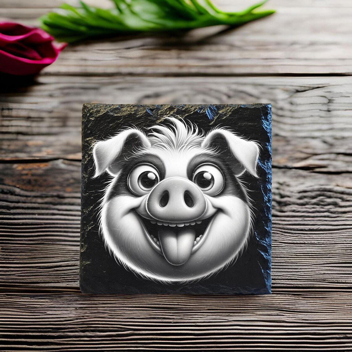 The Laughing Pig, Slate Engraving, Laser File, Coaster Etching ...