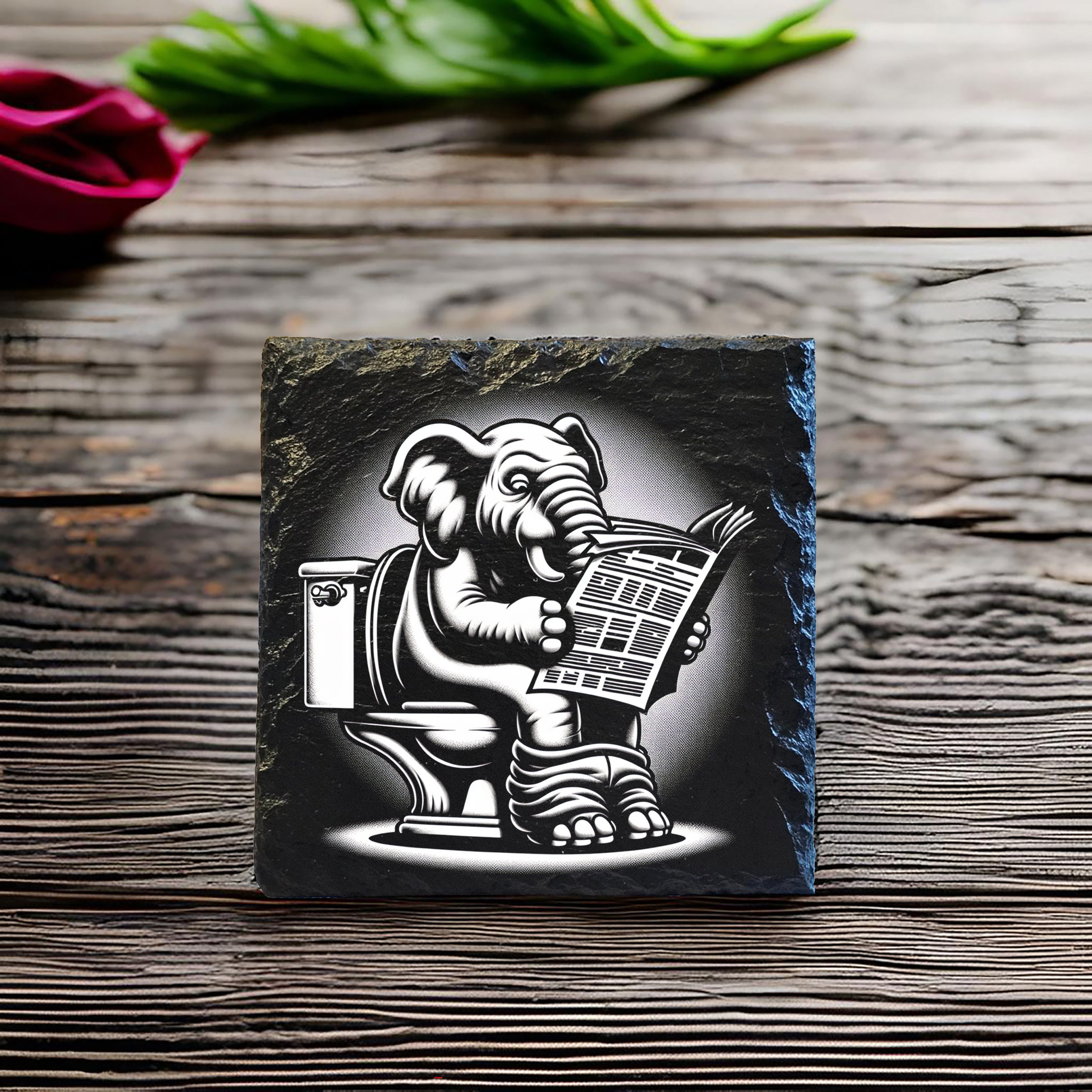 Elephant Toilet, Slate Engraving Design, Laser File, Coaster Etching ...