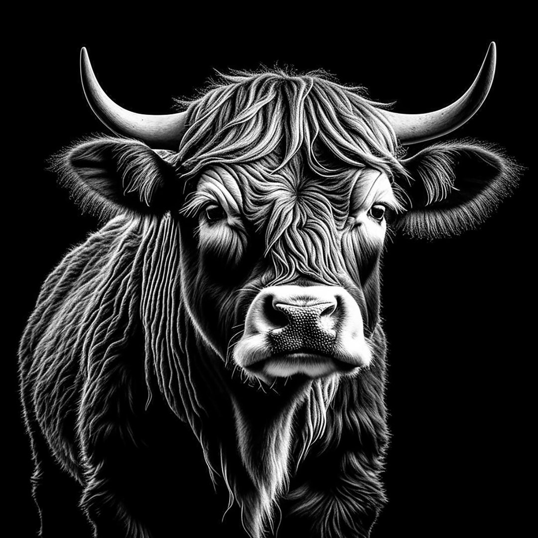 Highland Cow, Slate Engraving, Laser File, Coaster Etching, American ...