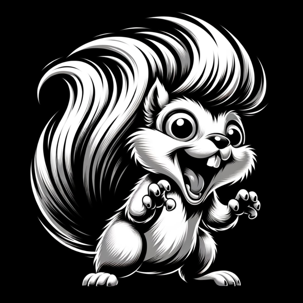 Crazy Squirrel, Slate Engraving, Laser File, Coaster Etching, American ...